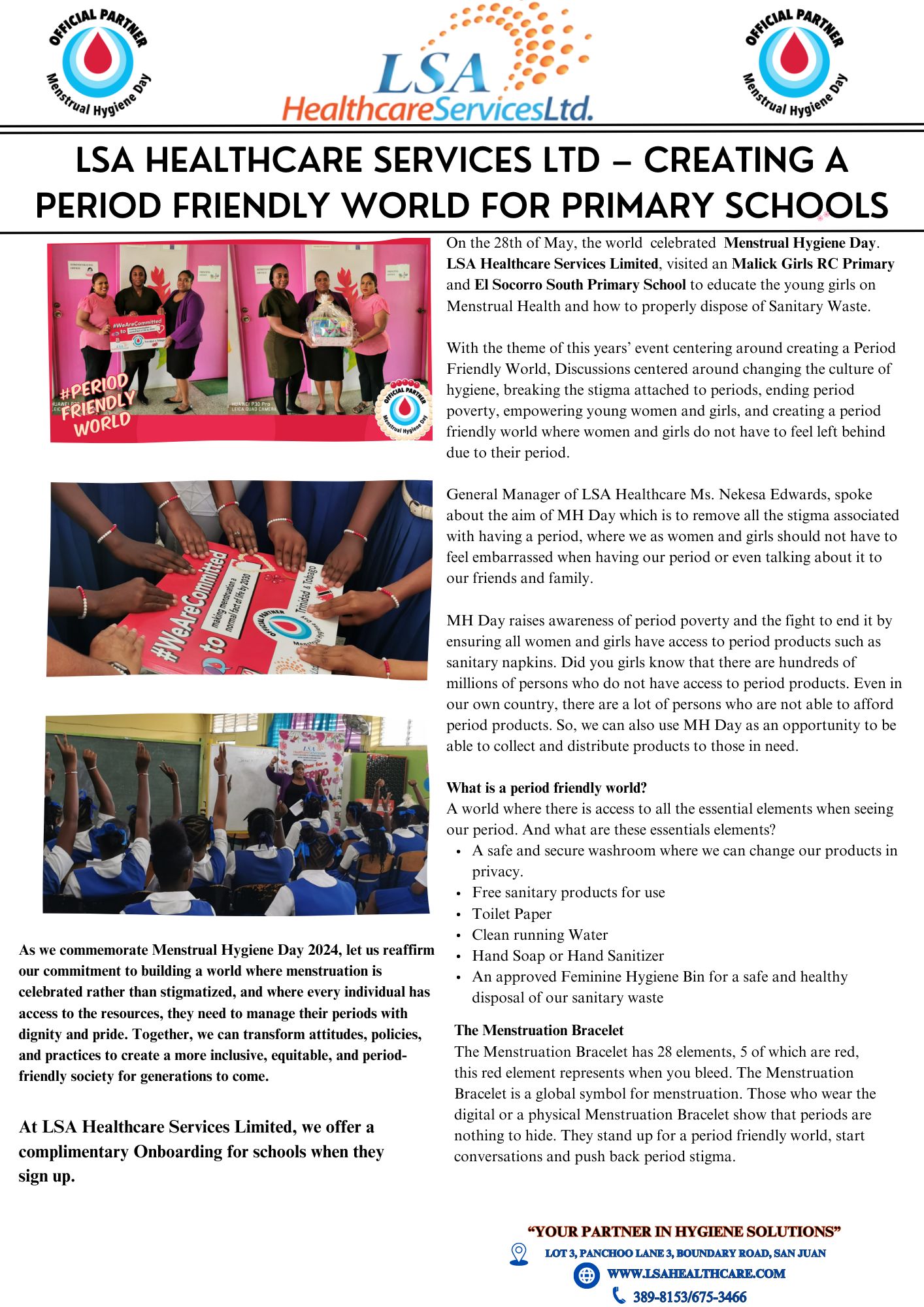 Creating a Period Friendly World for Primary Schools - LSA Healthcare